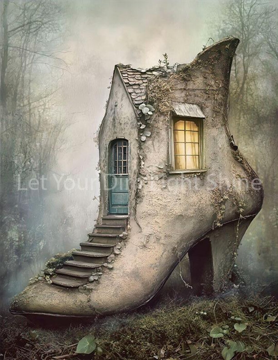 Custom Illustration of “the Witches Boot” Printed on Cotton Canvas - Etsy