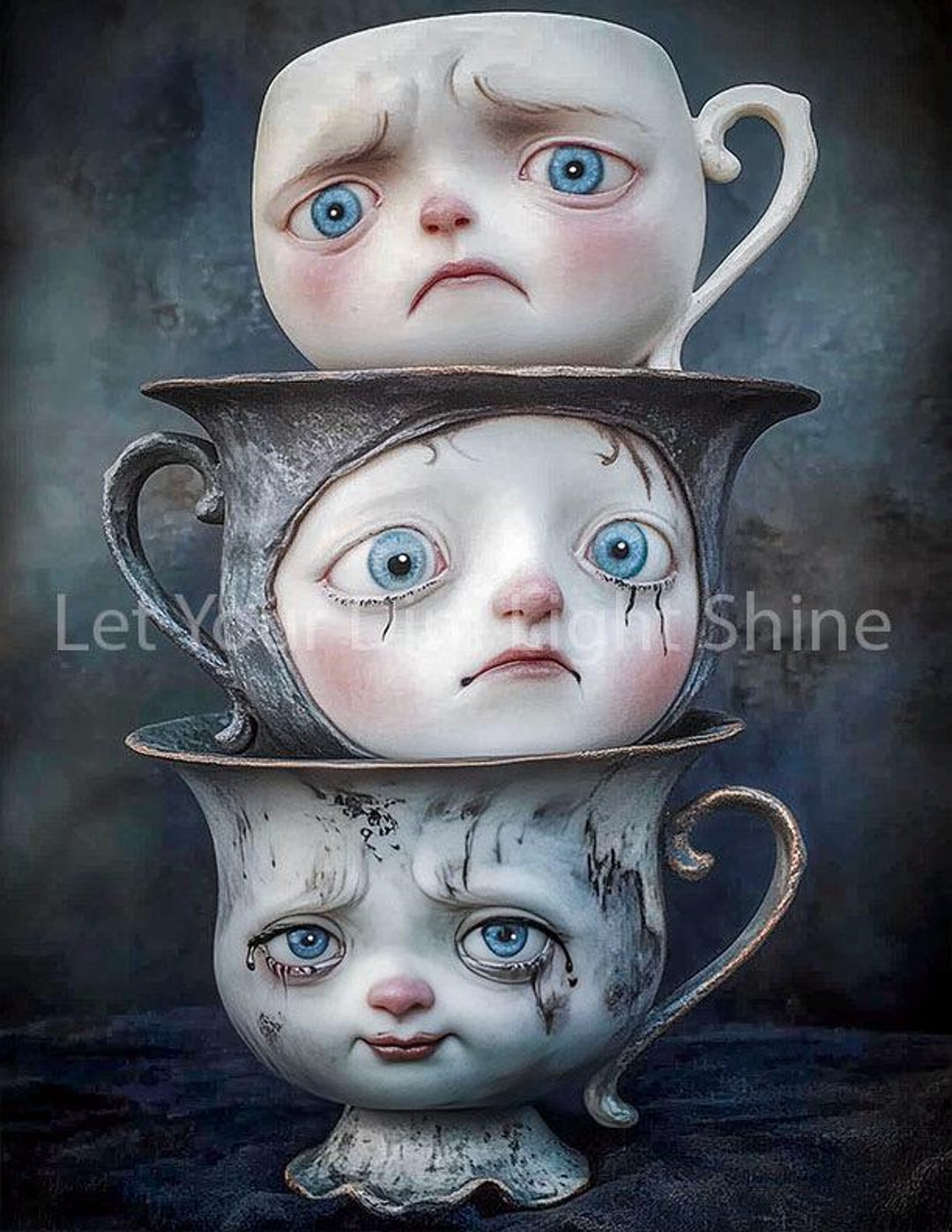 Custom Illustration of “morning Coffee Faces” Two Versions to Choose ...