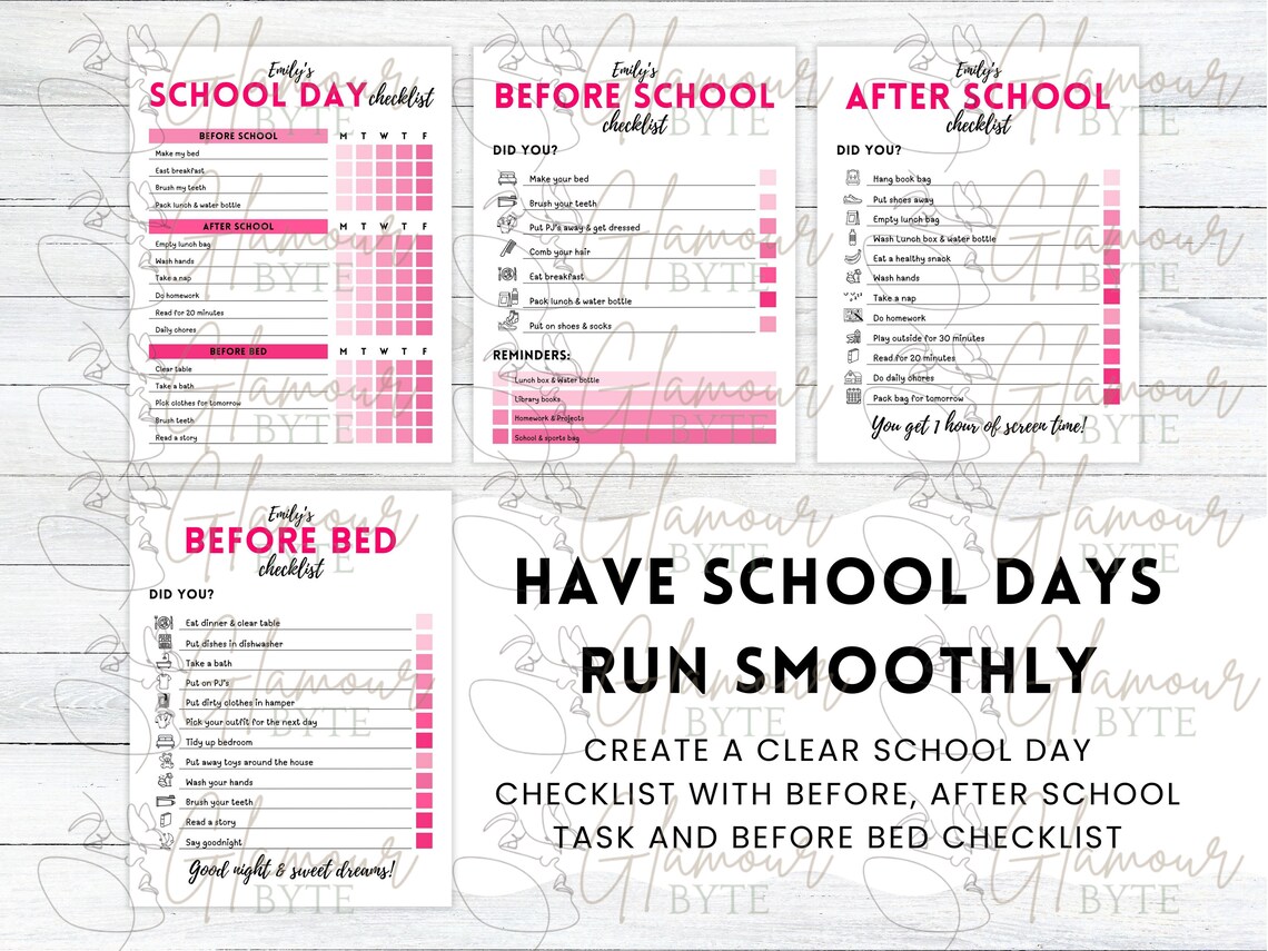 Editable Chore Chart Routine for Kids Bundle,responsibility Chart ...