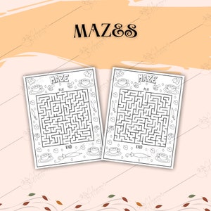 34 Printable Fall Kids Activity Bundle, Autumn Word Search Coloring ...