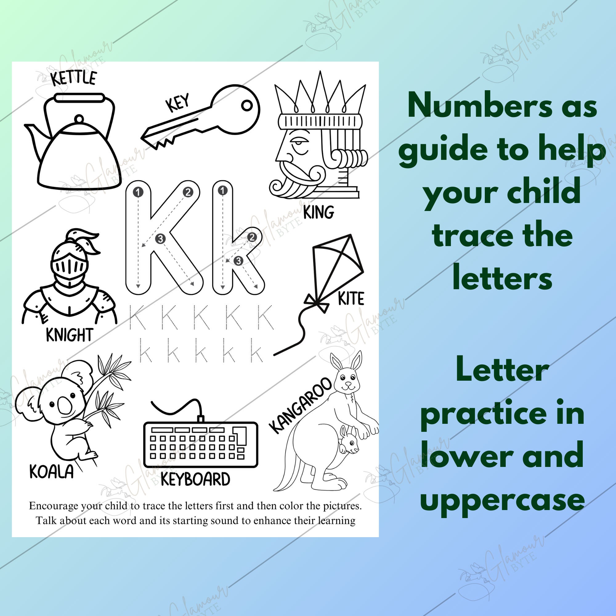 26 Alphabet Tracing Coloring Page, Preschool Printable Activity, Abc ...