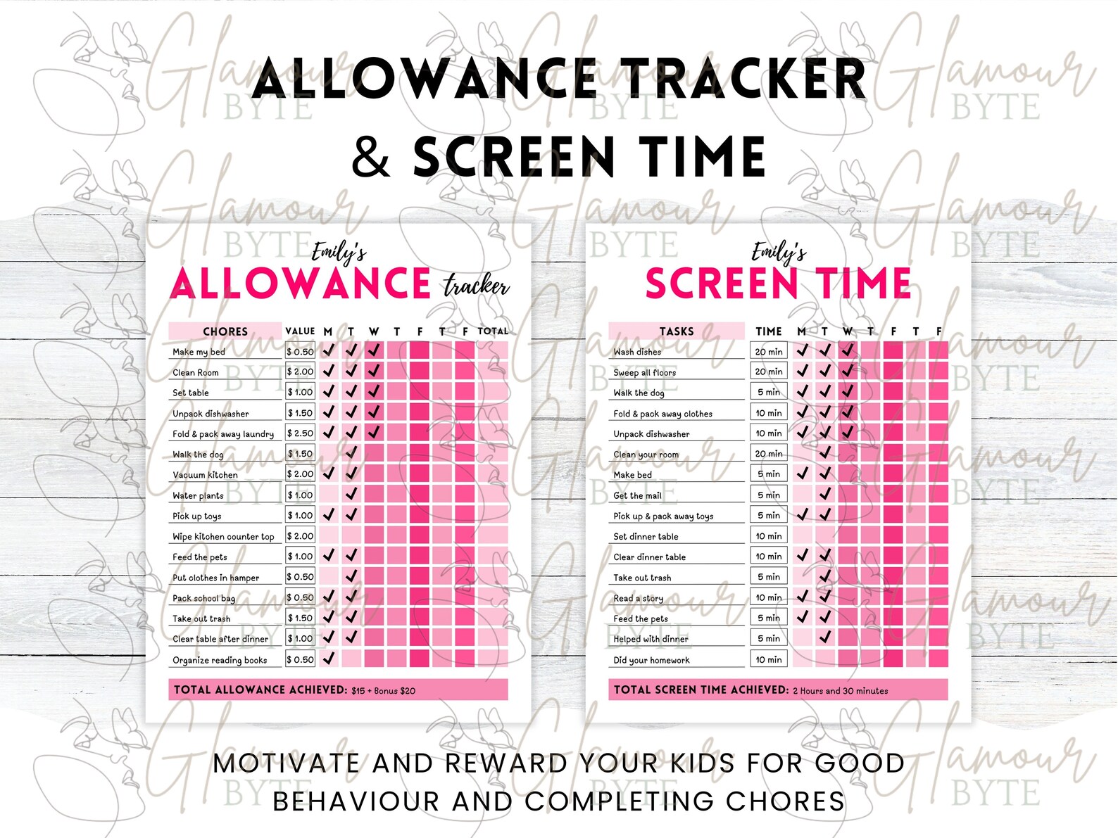 Editable Chore Chart Routine for Kids Bundle,responsibility Chart ...