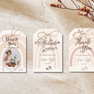 Editable Bundle of Boho Theme Birthday Invitation Template and Thank ...