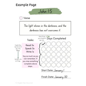 Bible Reading Journal for Kids and Teens | Floral Design | Digital ...