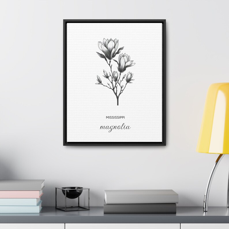 Mississippi Magnolia State Flower Canvas Framed - Etsy