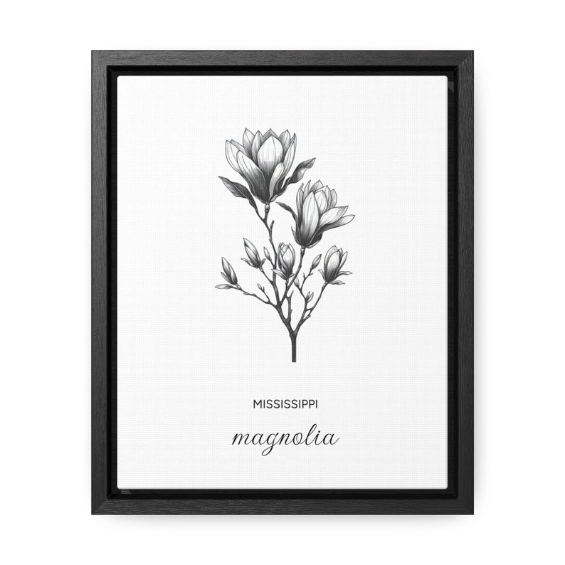 Mississippi Magnolia State Flower Canvas Framed - Etsy