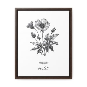 February Violet Birth Flower Framed - Etsy