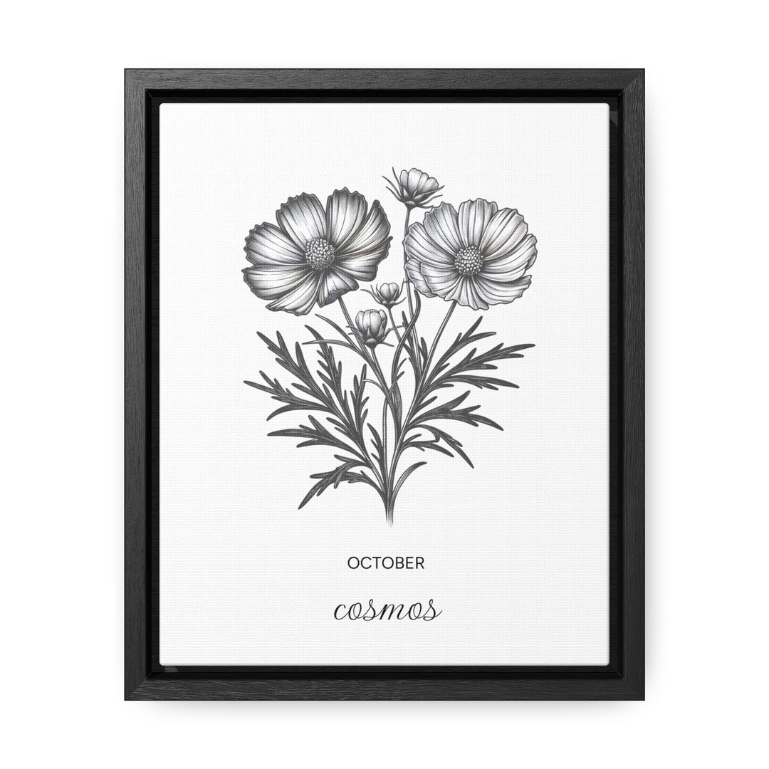 October Cosmos Birth Flower Framed - Etsy