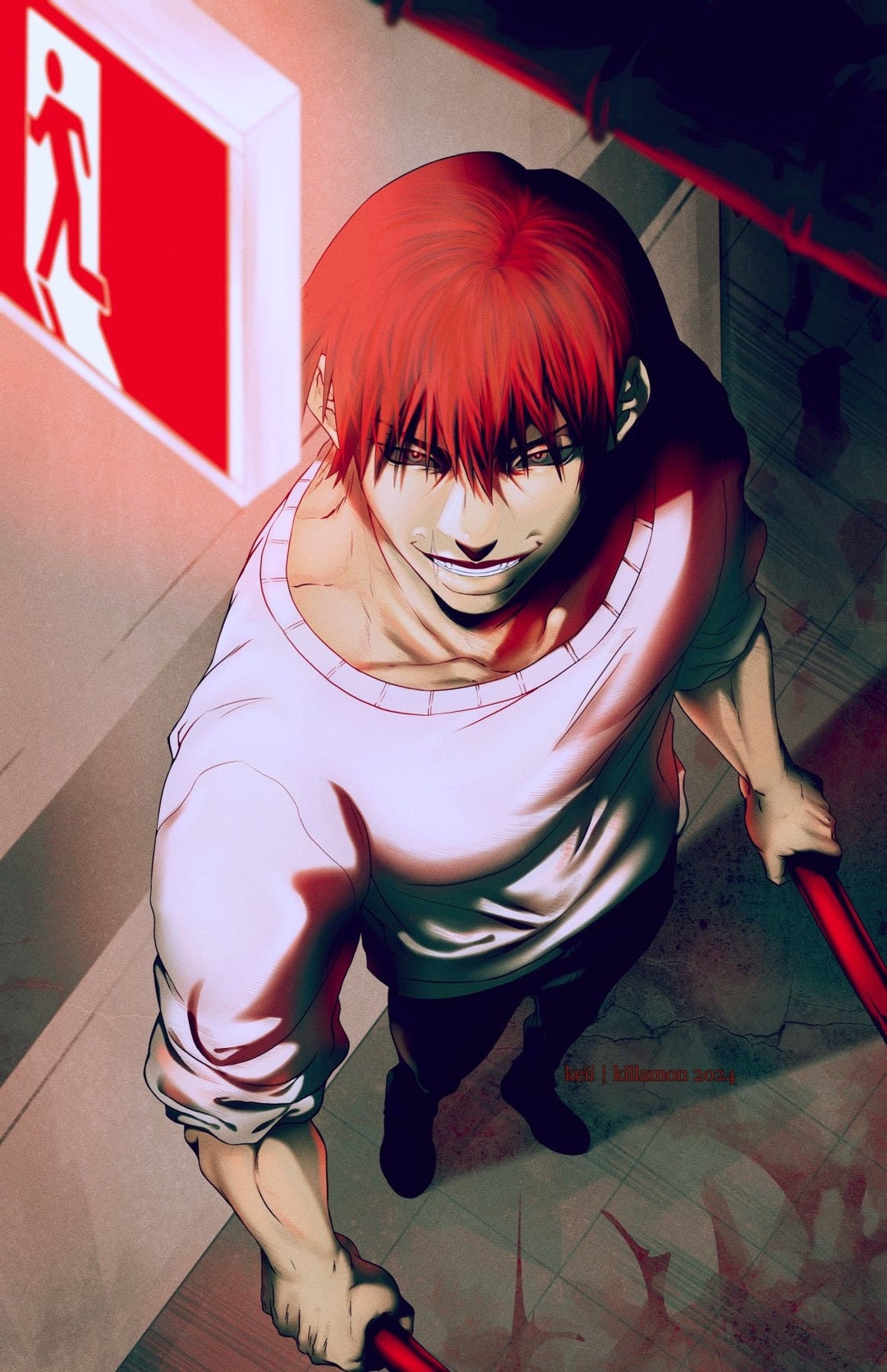 Toji Fushiguro Red Light Print | All Prints B2G1 Free | Large Anime ...