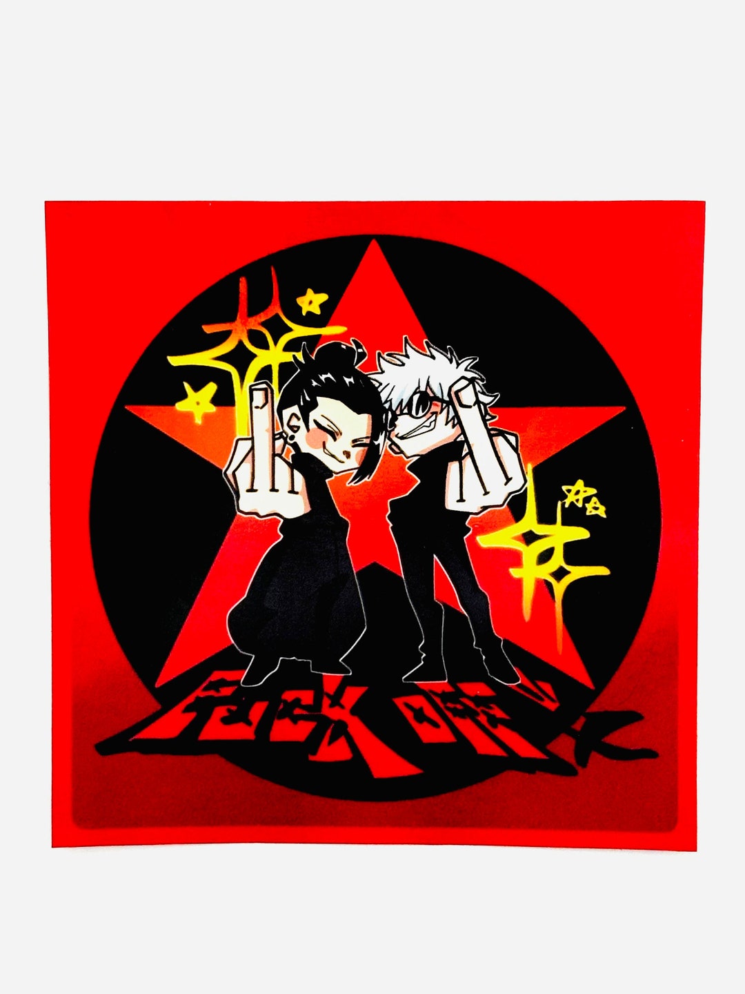 Gojo X Geto F OFF Vinyl Laminate Gloss Sticker JJK Stickers for ...