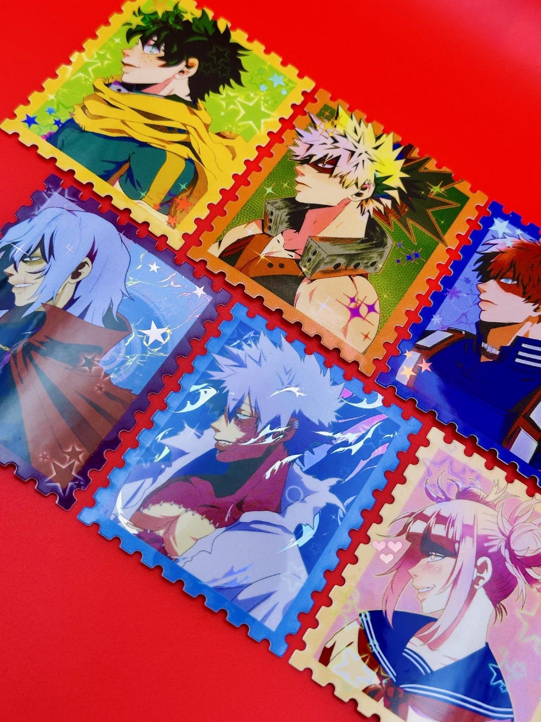 MHA Holographic Stamp Stickers Hero Academy Bakugo Deku Ochaco Todoroki ...