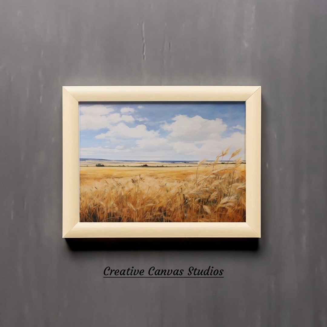 Wheat Field Digital Art Painting | Farm House Wall Decor | Printable ...