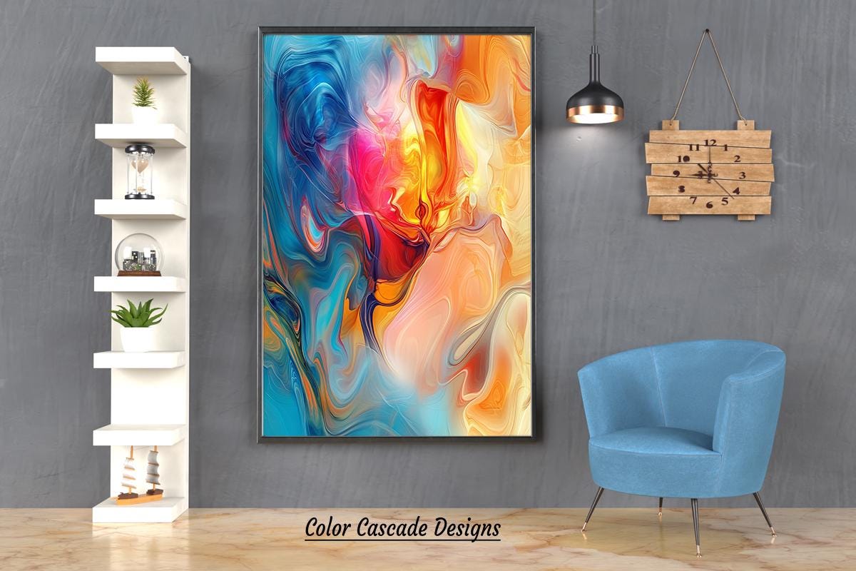 Original Abstract Wall Art, 3D Texture, Modern Abstract Art Tv Frame - Etsy
