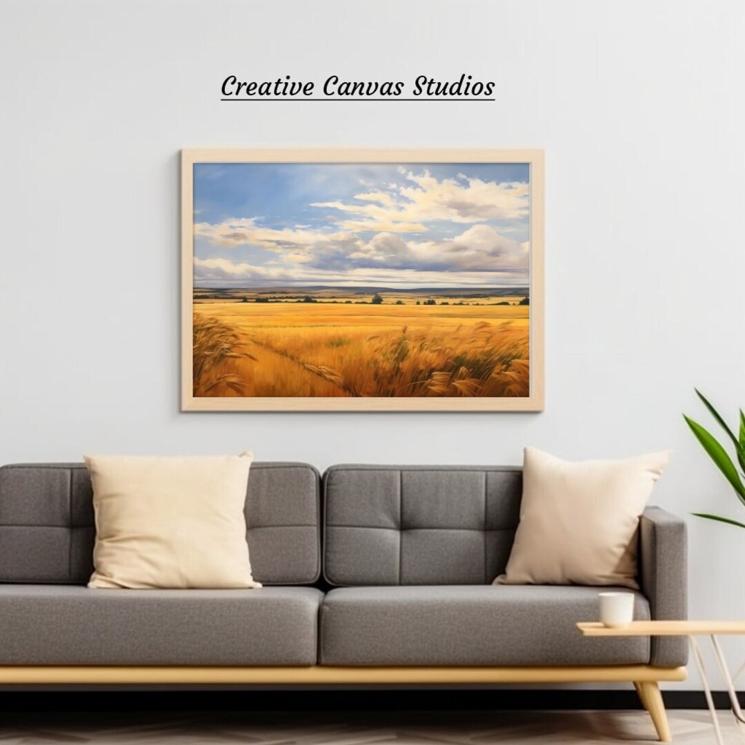 Wheat Field Digital Art Painting | Farm House Wall Decor | Printable ...
