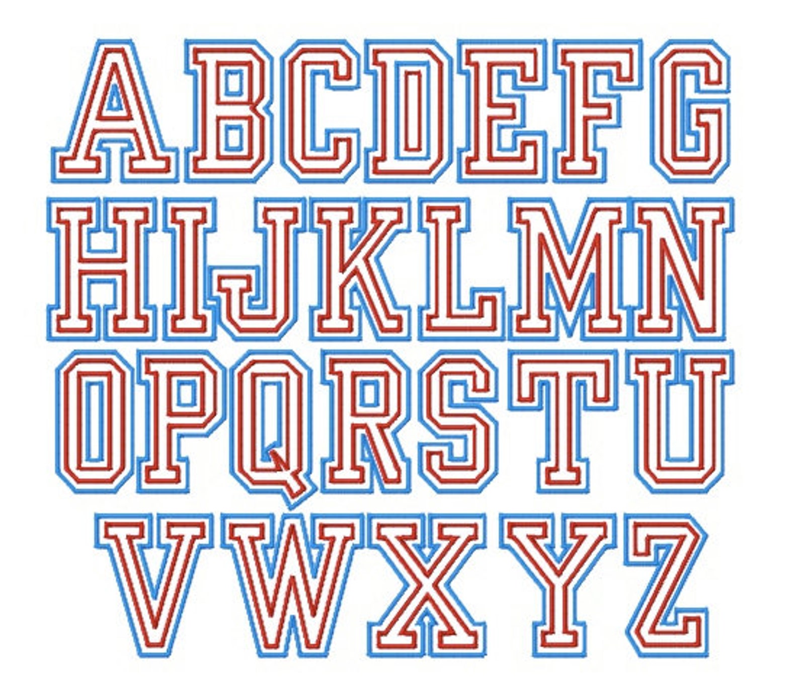 No. 20 Double Applique Monogram Font Embroidery Designs (4x4) INSTANT ...