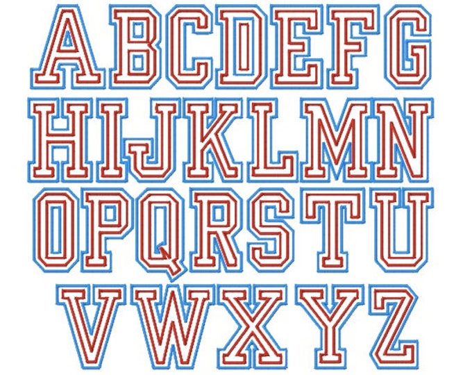 No. 20 Double Applique Monogram Font Embroidery Designs (4x4) INSTANT ...