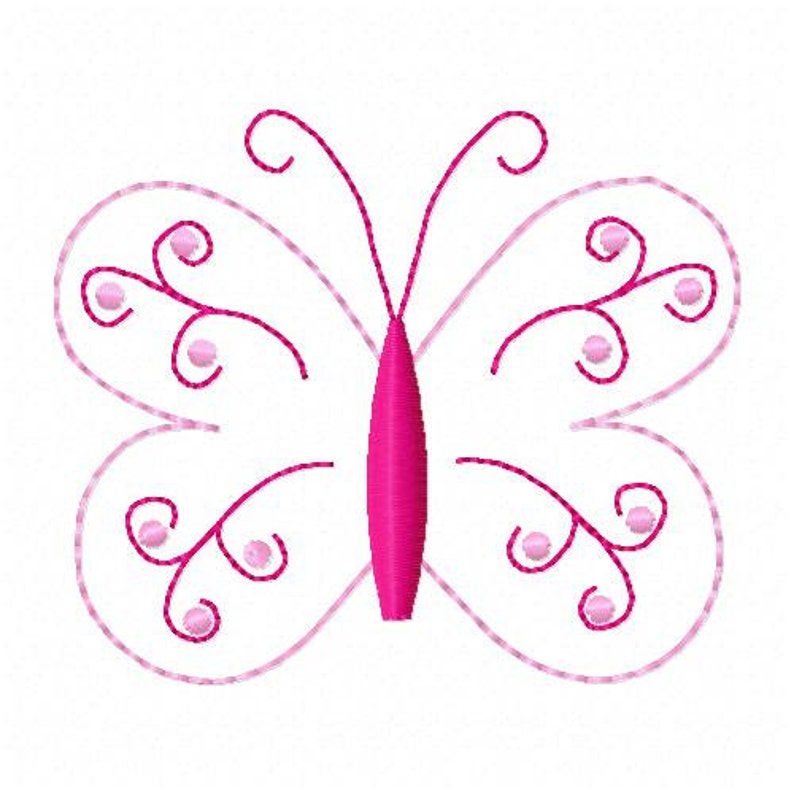 Satin or Rag Edge Embroidery Design - Applqiue Butterfly3 -4x4 Hoop ...