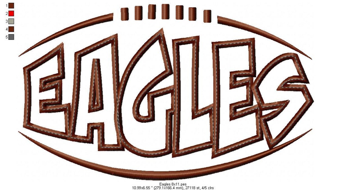 Eagles Football TEAM Satin and Applique Designs 5x7 6x10 | Etsy