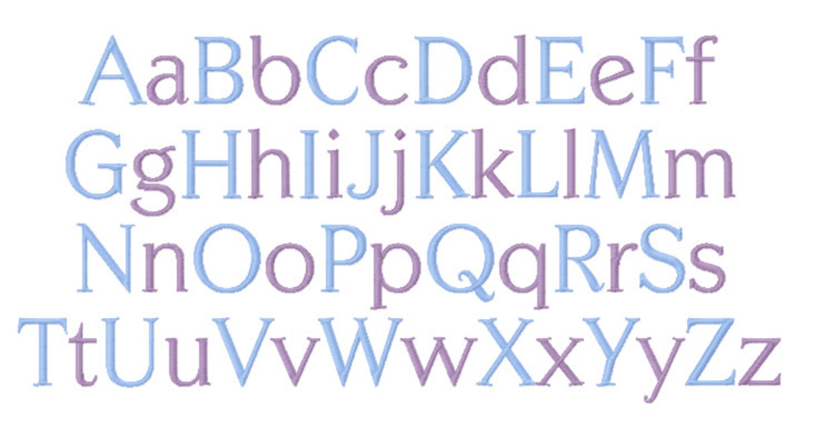 No. 18 Cute Classy Sans Monogram Embroidery Font (1in, 1.5in, 2in, 2 ...