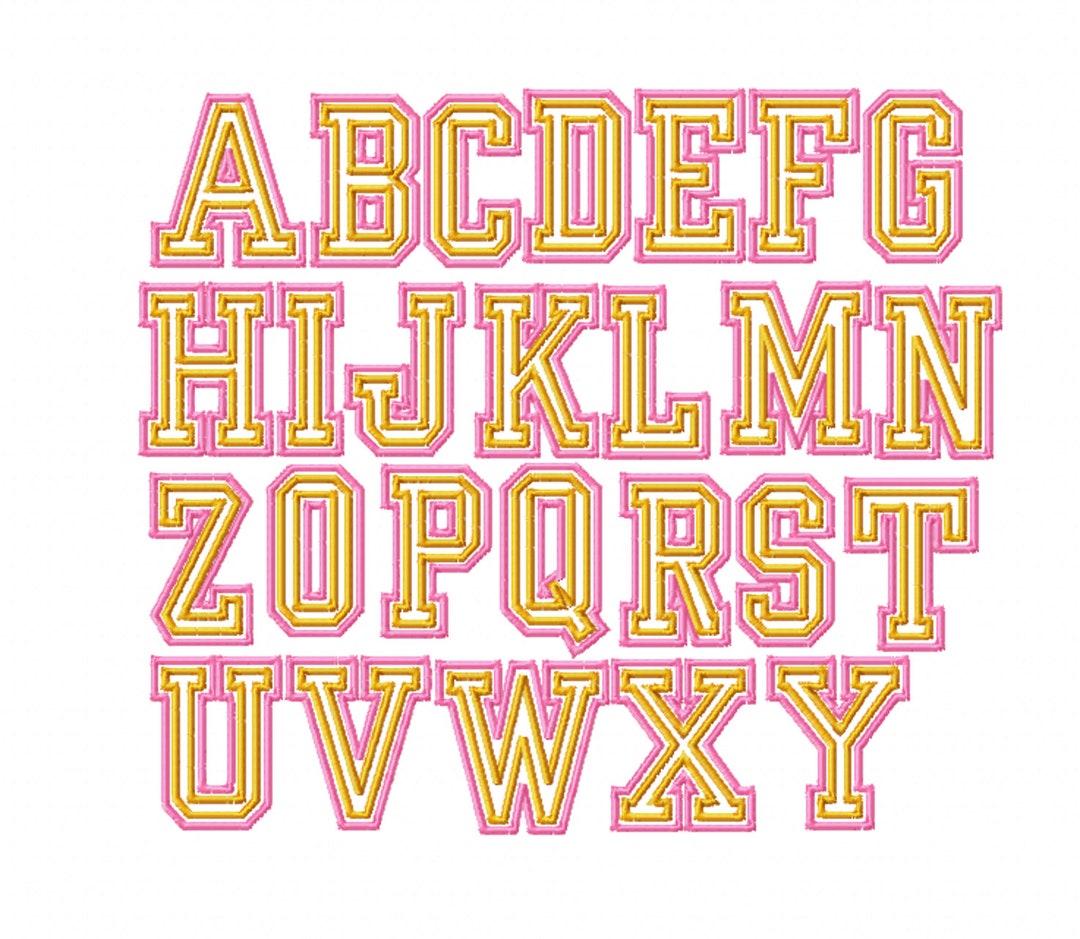 No. 20 Double Applique Monogram Font Embroidery Designs (2in/40mm ...