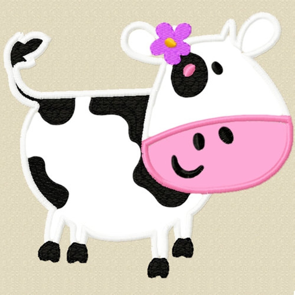 Cow 2 Applique Designs4x4 4.5in 5x7 & 8x10 Hoop Sizes - Etsy