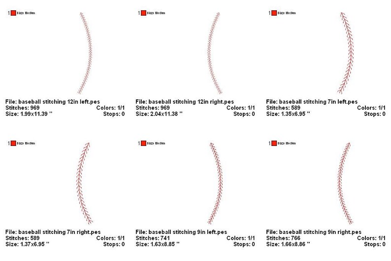 Baseball - Softball Stitching Frame Designs 7in, 9in and 12in - INSTANT ...