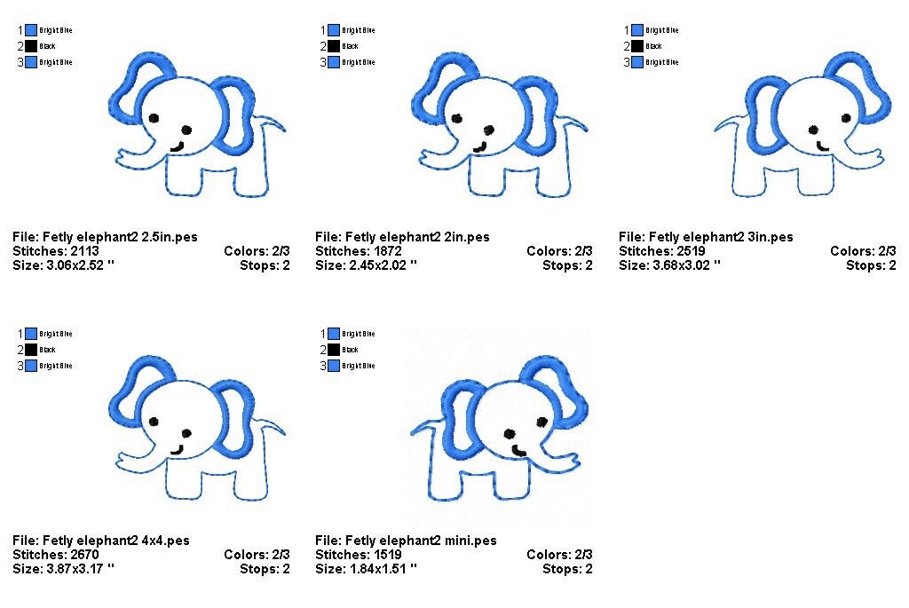 Cute Elephant Felty Design - Elephant No. 2 Felty Design - INSTANT ...