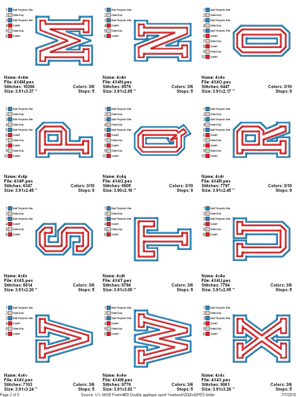 No. 20 Double Applique Monogram Font Embroidery Designs (4x4) INSTANT ...