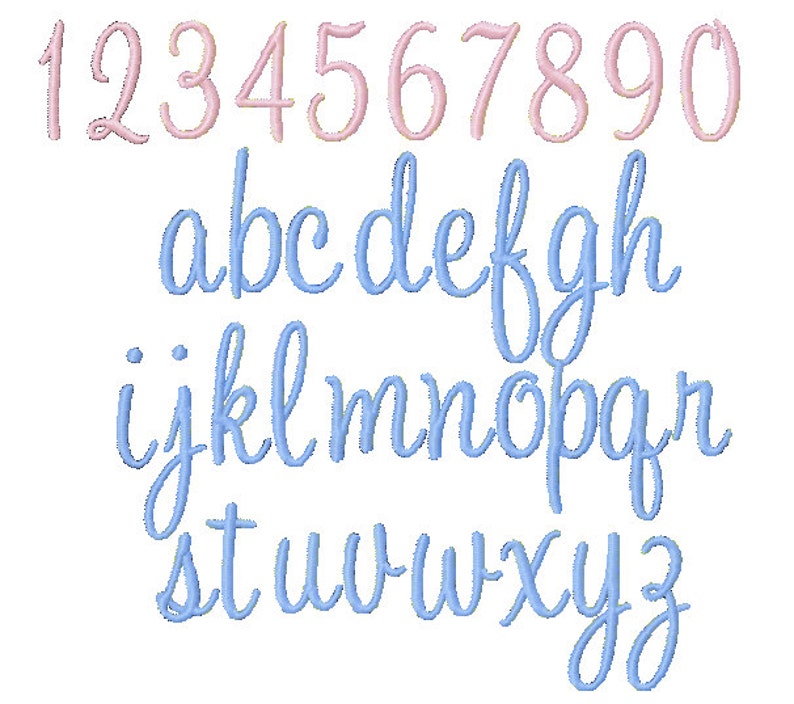 No.111 Sweetheart Straight Embroidery Font- (1in, 1.5in, 2in, 2.5in ...