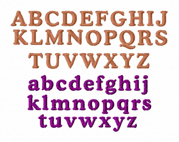 No.09 Cooper Bold Satin & Satin Fill Stitch Embroidery Font (1/2in, 1in ...