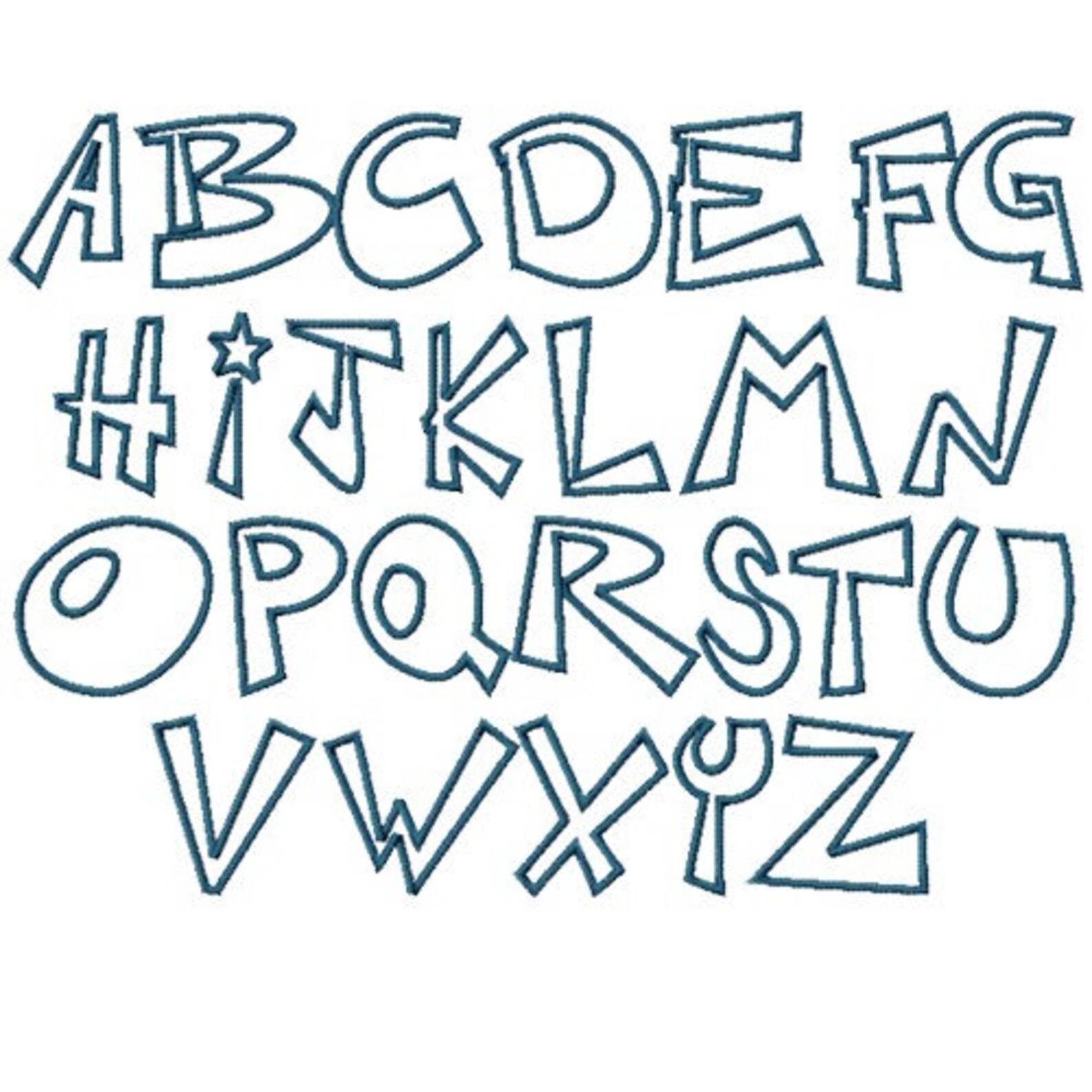 No.180 Zippy Applique Font Includes No.181 Isaac Font - Etsy