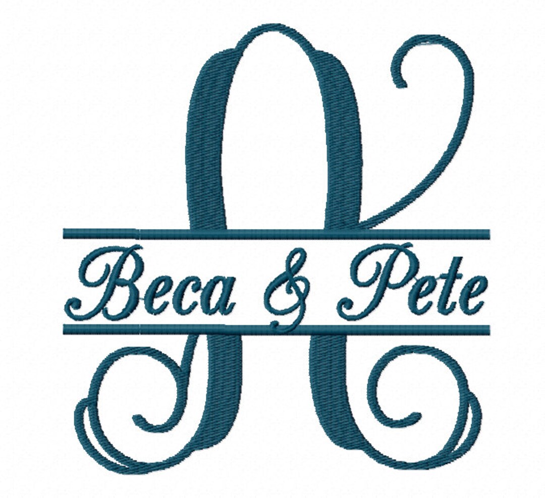 Split Viney Monogram Embroidery Font No.303, INSTANT DOWNLOAD, Vine ...