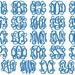 No.300 Viney Monogram Font & Frame (2in, 3in, and 4in) INSTANT DOWNLOAD ...