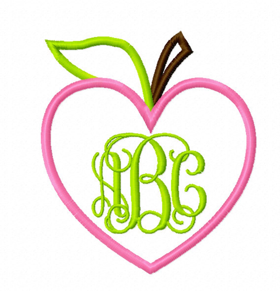Applique Apple Frame for Monograms INSTANT DOWNLOAD Dst | Etsy