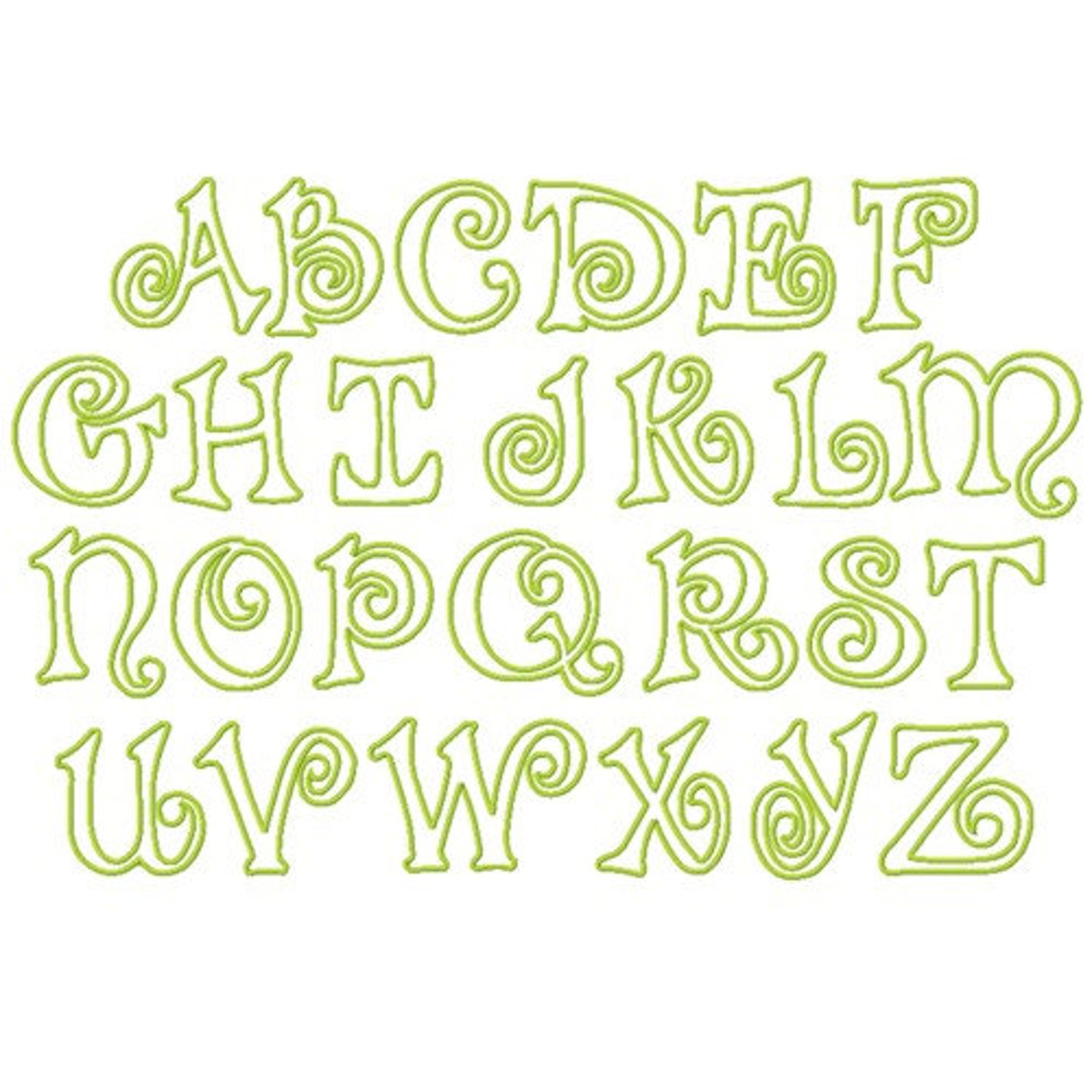 No.74 Pizazz Applique Embroidery Font 3in 4in and 5in Plus | Etsy