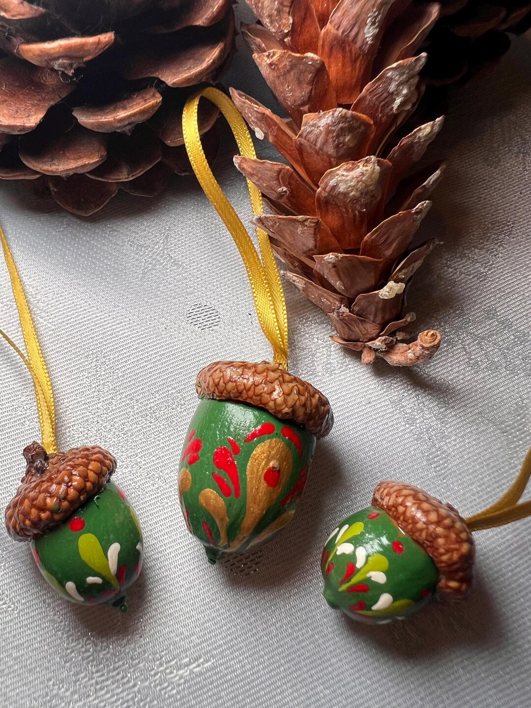 Acorn Christmas Tree Decoration - Sets of 3 - Etsy