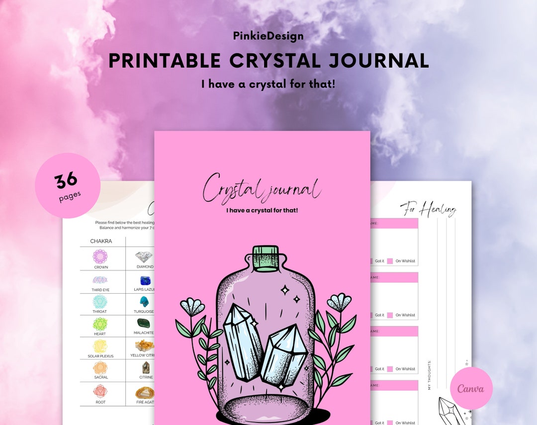 Crystal Planner Printable Crystal Journal Digital Spirituality Planner ...