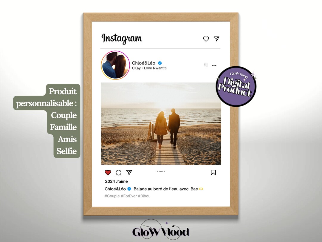 Personalized Instagram Poster, Instaframe, Ready to Print. Social ...