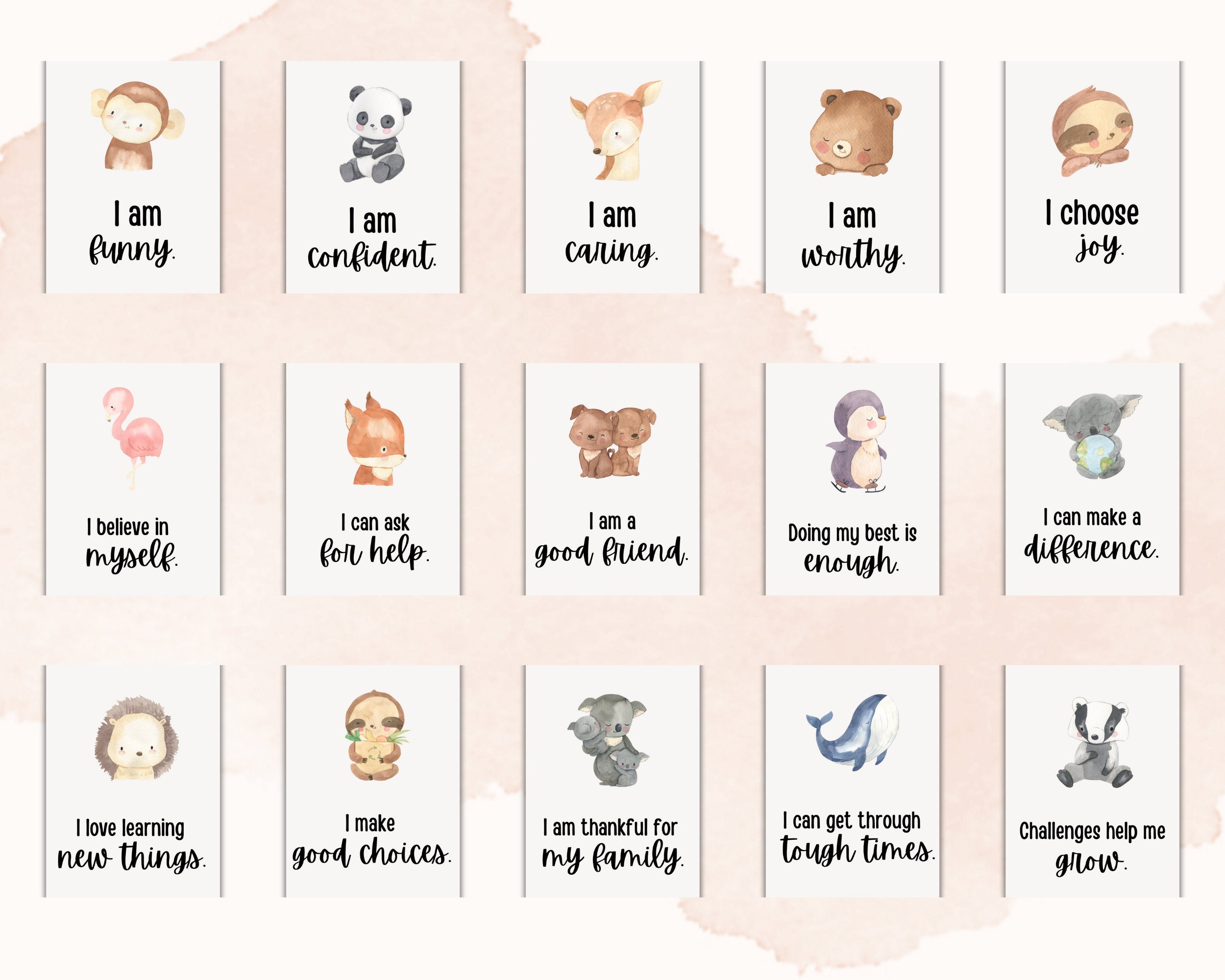 Affirmation Cards for Kids Printable, Positive, Lunchbox Cards ...