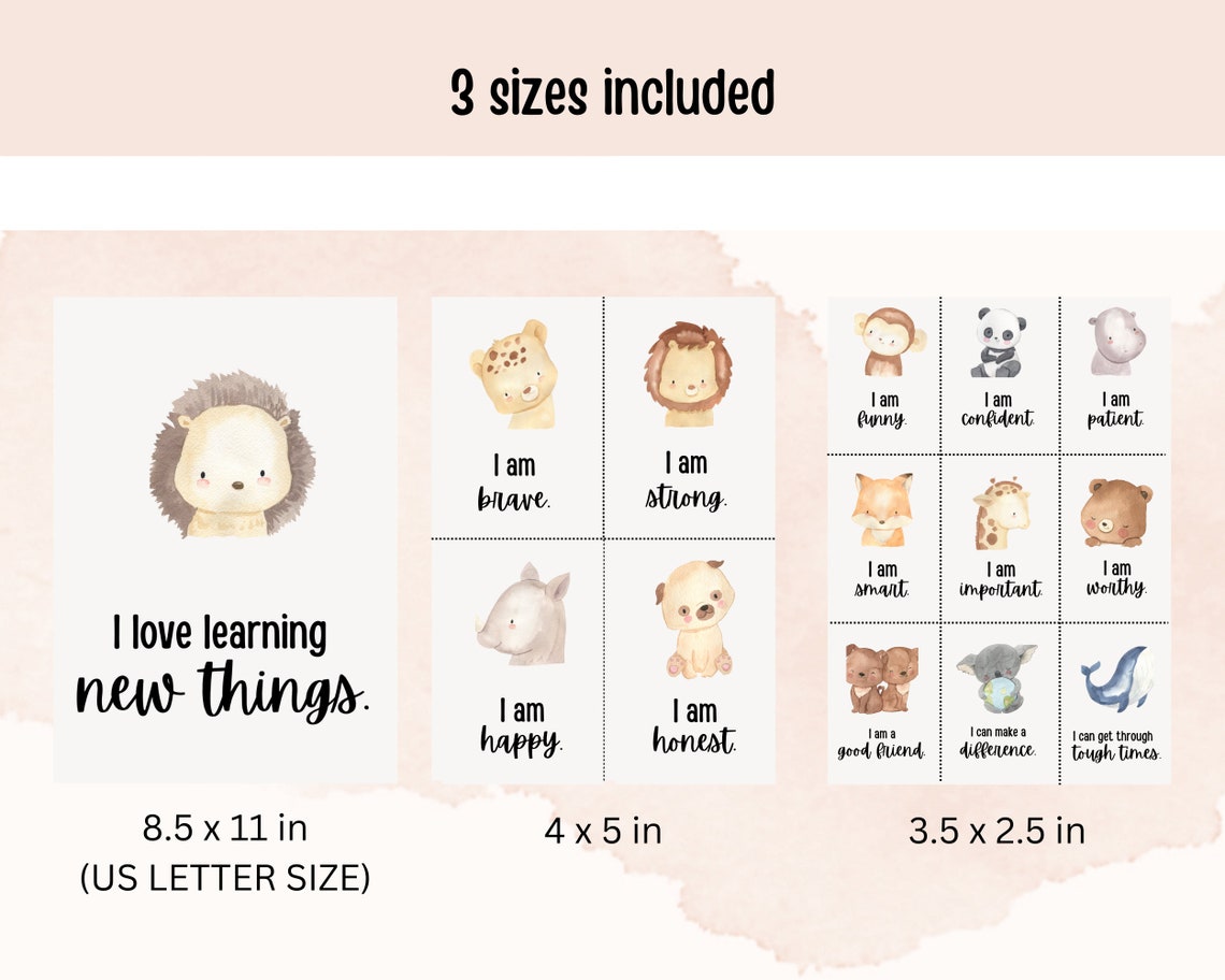 Affirmation Cards for Kids Printable, Positive, Lunchbox Cards ...