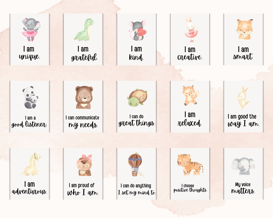 Affirmation Cards for Kids Printable, Positive, Lunchbox Cards ...