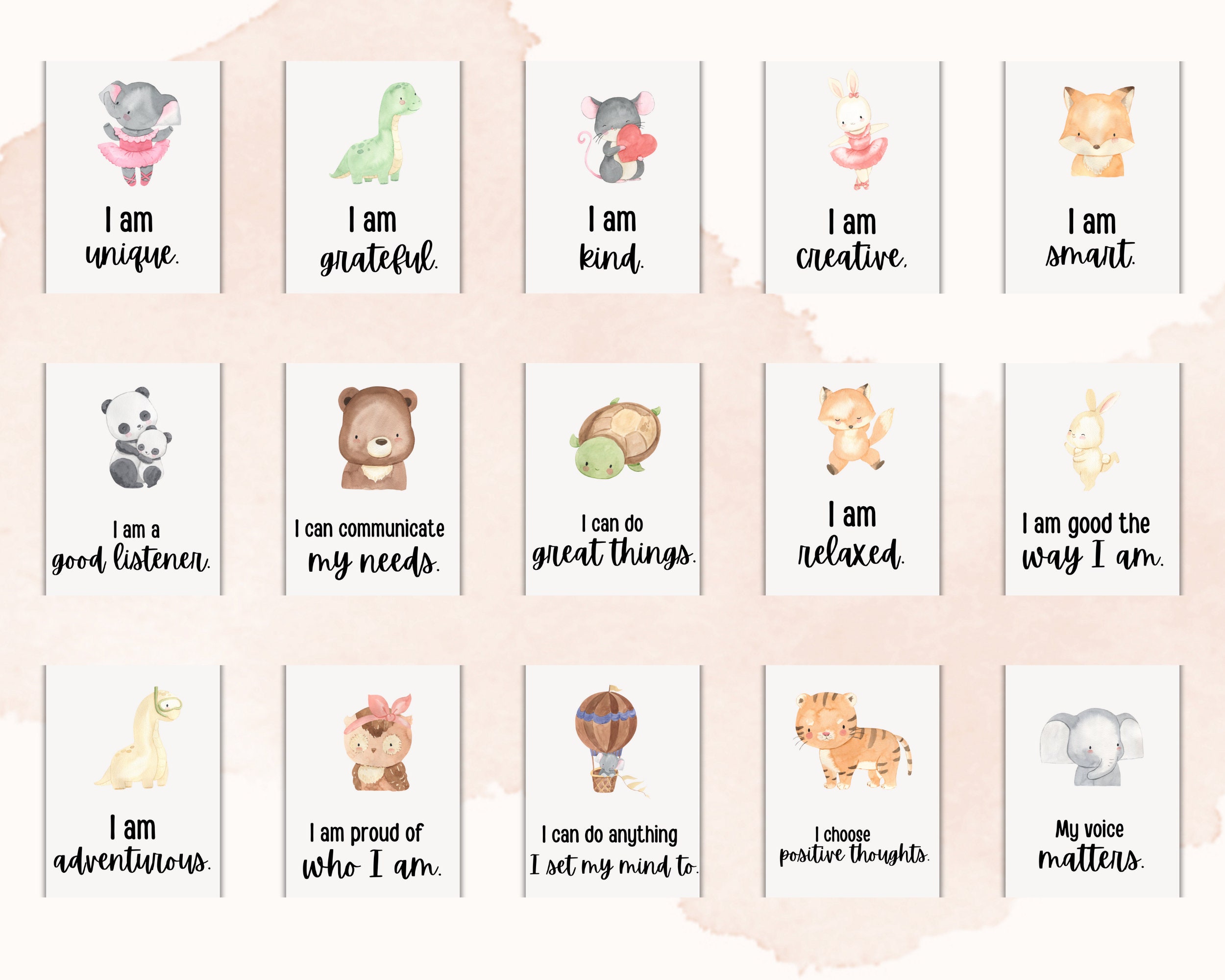 Affirmation Cards for Kids Printable, Positive, Lunchbox Cards ...