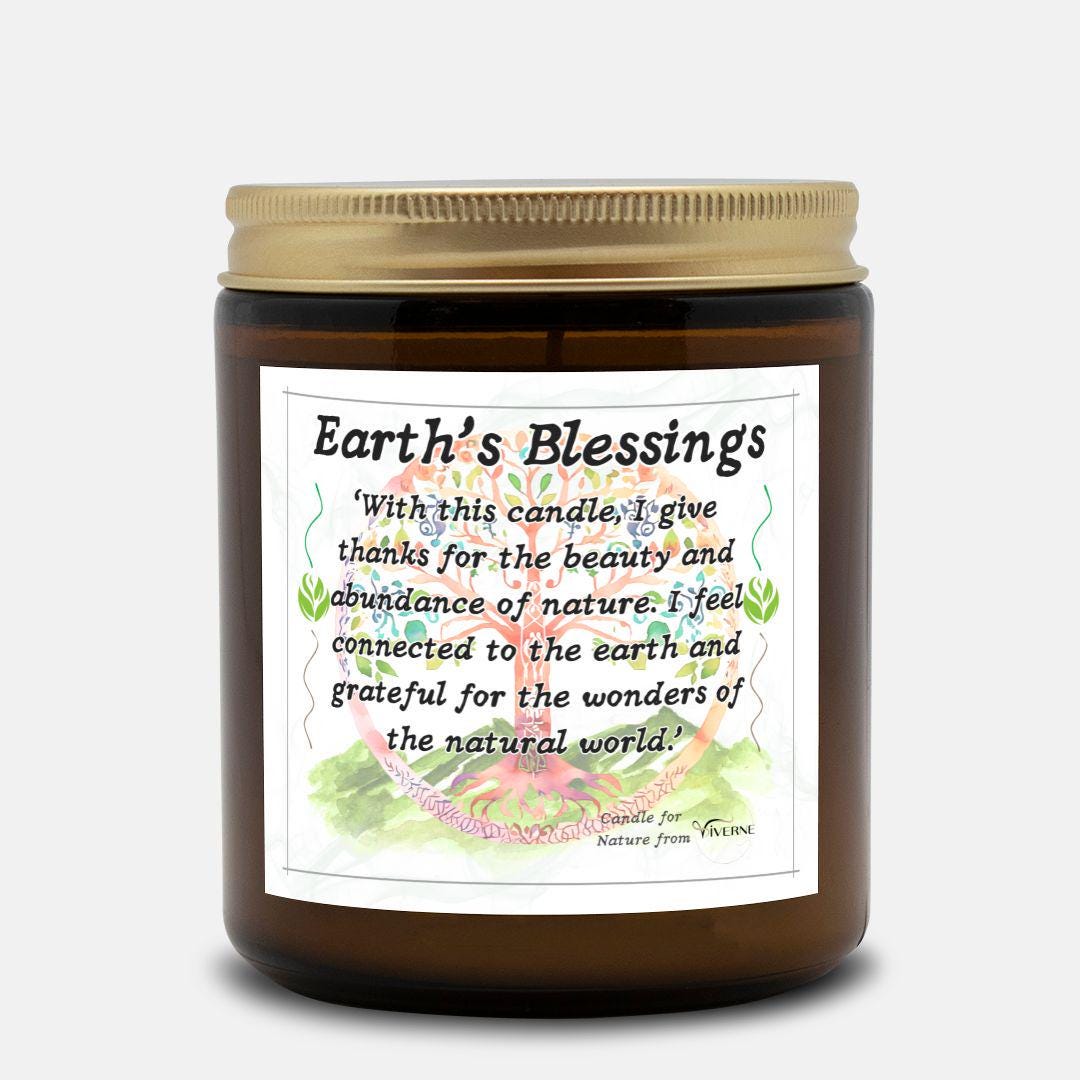 Earth's Blessings Gratitude Candle for Nature Connection & Grounding ...