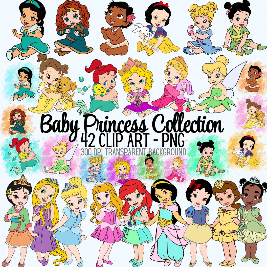 Baby Princesses Clipart , Baby Princesses Png, Watercolor Princesses ...