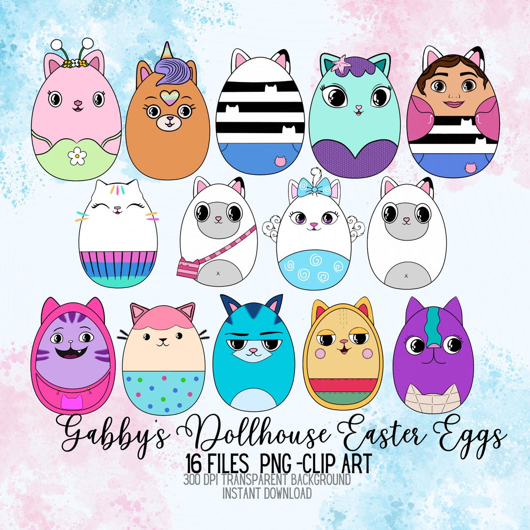 Gabby's Dollhouse Easter Eggs, Gabby's Dollhouse Clipart, Easter ...