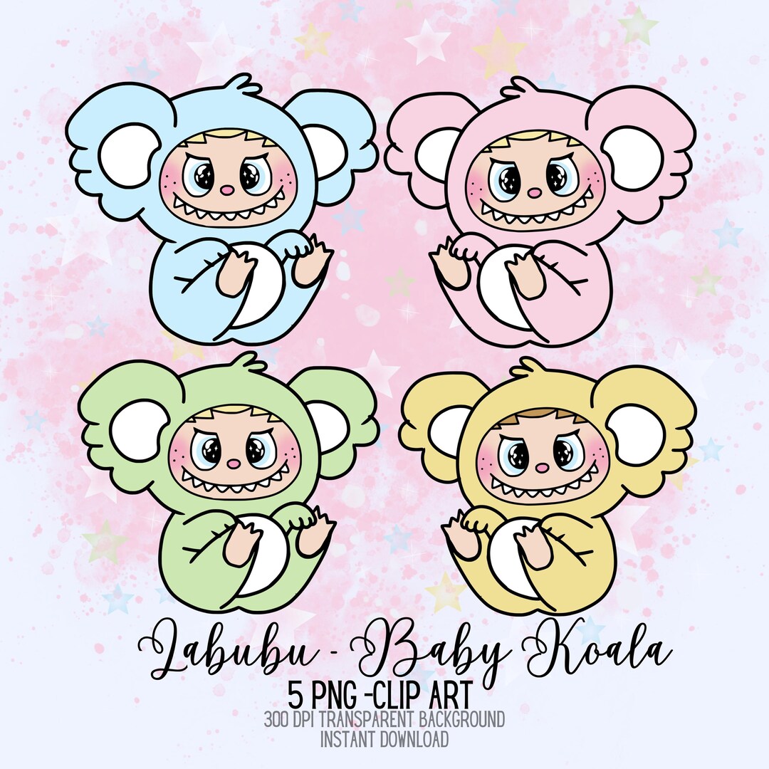 Labubu Clipart, Baby Koala Clipart, Labubu Png, Stickers Png, Labubu ...