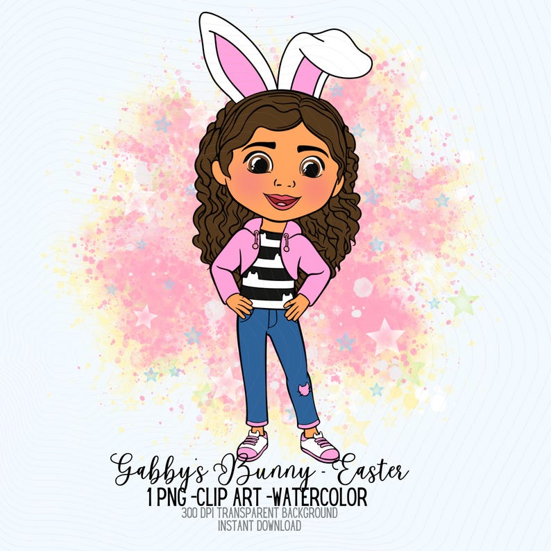 Gabby's Dollhouse Easter Clipart, Gabby's Bunny Easter Clipart, Bunny ...