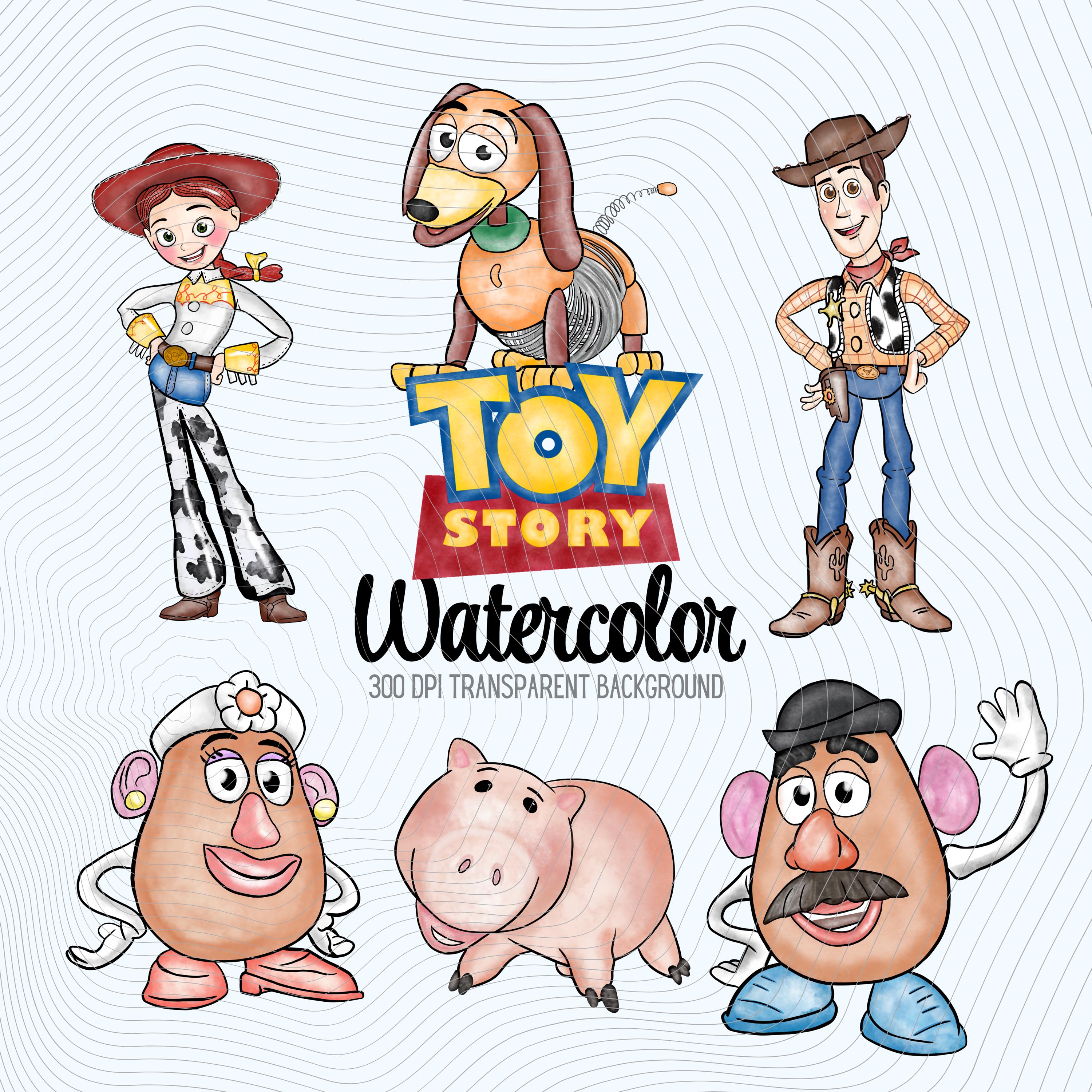 Toy Story Watercolor Clipart, Toy Story Acuarela Clipart, Clipart Woody ...