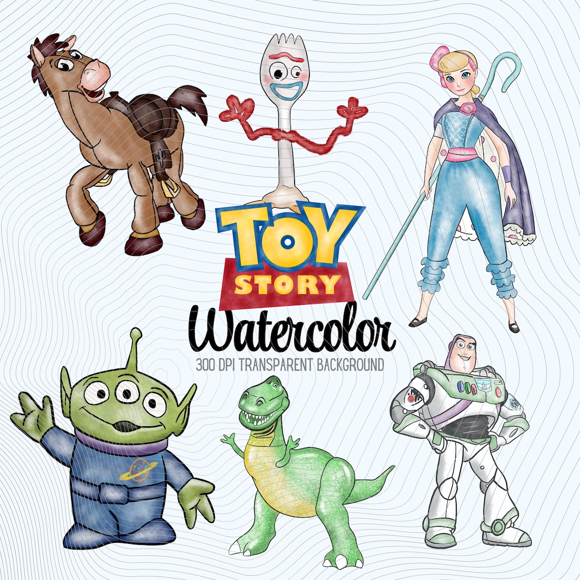 Toy Story Watercolor Clipart, Toy Story Acuarela Clipart, Clipart Woody ...