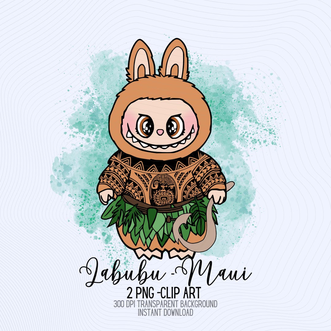 Labubu Maui Clipart, Labubu Stickers Png, Moana Sublimation, Stickers ...